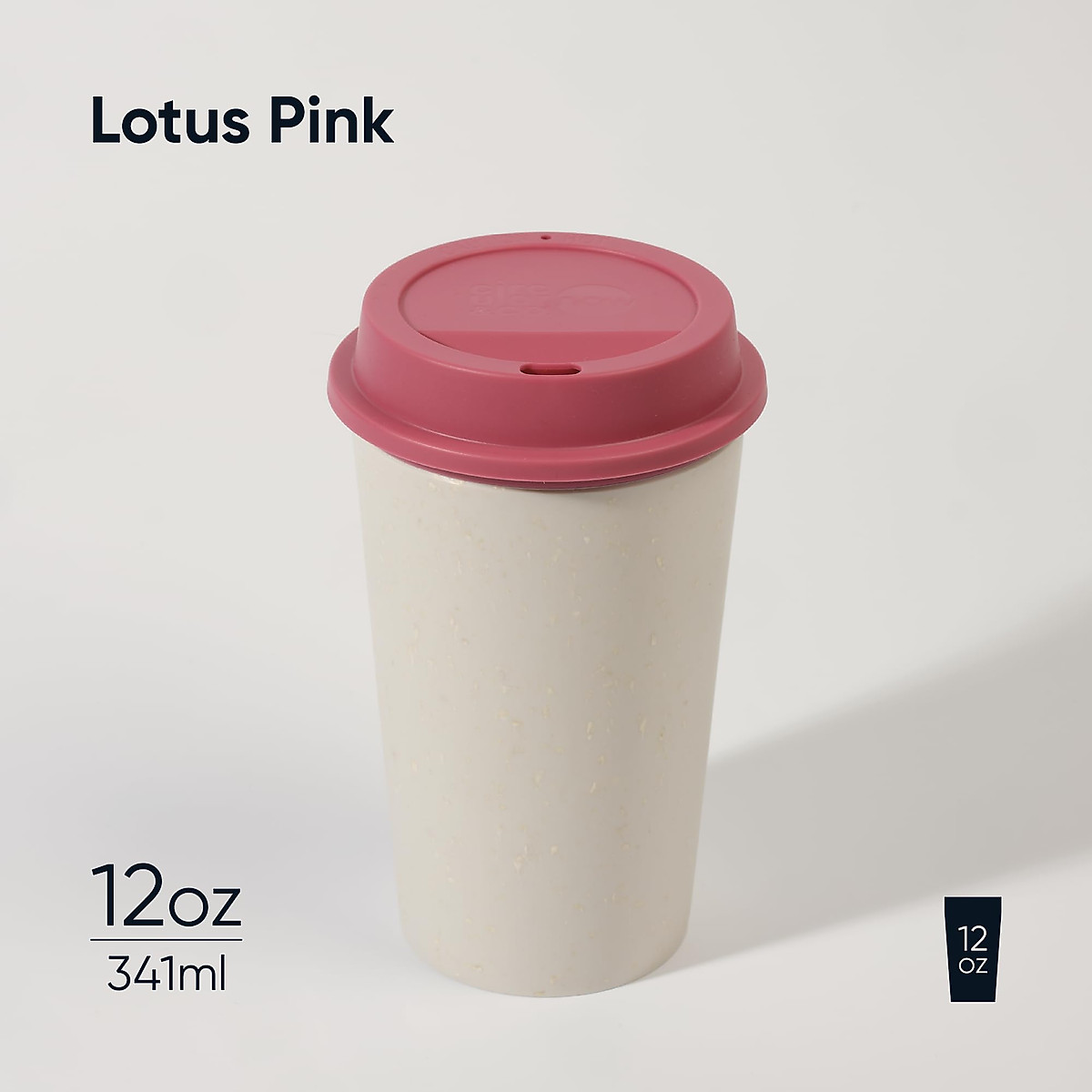 Circular and Co Reusable Now Coffee Cup - World's First Cup Made from Recycled Cups - Traditional Design - Sustainable, Insulated - 340ml/12oz (Chalk, Lotus Pink)