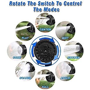 MultiOutools 304 Stainless Steel Garden Hose 50FT Metal Water Hose with 2 Free Nozzles Heavy Duty Flexible Metal Garden Hose 8 Functions Spray Nozzle Lightweight Durable Kink Free Outdoor Hose