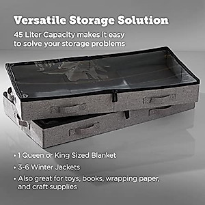storageLAB Underbed Storage Containers, Storage Bin for Clothes, Blankets, Shoes and Pillows, Closet, Home, and Bathroom Organization