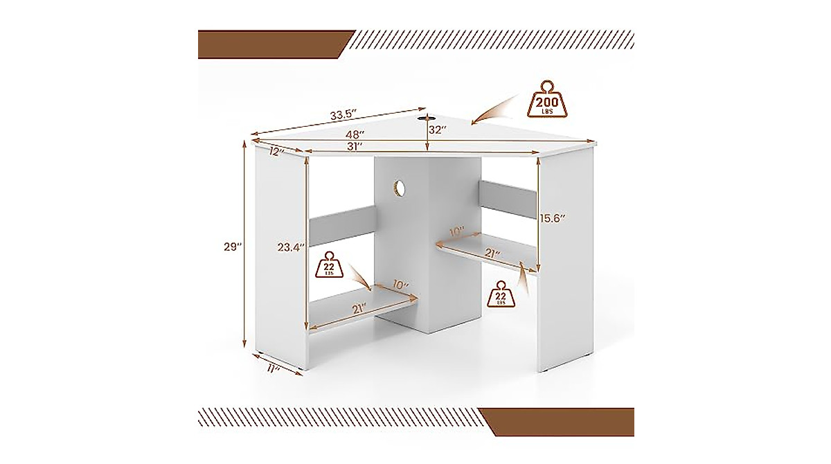 IFANNY Corner Computer Desk - Space-Saving & Storage