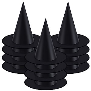 Ruisita 12 Pieces Halloween Black Witch Hat Costume Accessories Halloween Witch Cosplay Hats for Halloween Decoration