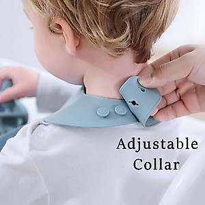 Baby Self Feeding Utensils Set, Toddler Led Weaning Feeding Supplies -Adjustable Silicone Bibs, Silicone Suction Divided Plate with Silicone Placemat,Spoon,Fork - Aids Self Feeding Kit (Warm Pink)