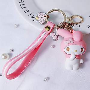 Moonjam Keychain for Women Girls Anime Keychains, Hello Kitty, My Melody, Kuromi, Cinnamoroll, Pompompurin Cartoon Kawaii Keychain [1/3/5/7Pcs]