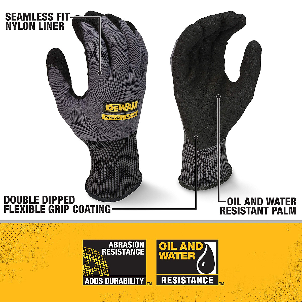DEWALT DPG72 Flexible Durable Grip Work Glove - Size XXL