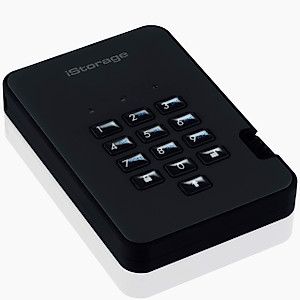 iStorage diskAshur2 HDD 1 TB | Secure Portable Hard Drive | Password Protected | Dust/Water-Resistant | Hardware Encryption