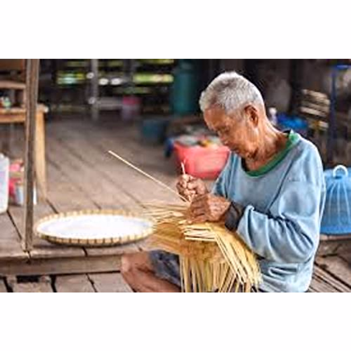 CProduct Sticky Rice Steamer Basket Bamboo Large (Quickly Steaming Style) - Thai Lao & Asian Cookware (Basket Only)