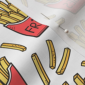 Spoonflower Fabric - French Fries Food Red White Autumn Fall Spring Summer Pop Art Dinner Printed on Petal Signature Cotton Fabric Fat Quarter - Sewing Quilting Apparel Crafts Decor