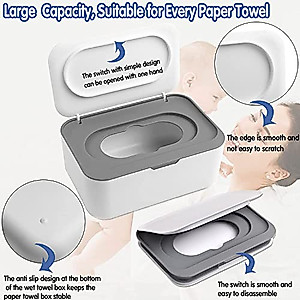 3 Pack Baby Wipes Dispenser Wipes Holder with Lids, Keeps Wipes Fresh, Refillable Wipes Container with Sealing Design, Bathroom Tissues Wipes Case Box