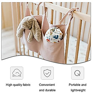 SuXHyez Bedside Caddy Hanging Storage Pocket Baby Cot Pocket Organiser for Holding Bottle Toy Diaper Nursery Dorm Rooms Baby Bed Rails Hanging Storage Bag（Grey