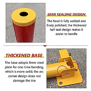 Car Parking Space Lock Bollard, High Visibility Yellow and Red Lockable Fold Down Car Parking Barrier Post, Private Car Park Driveway Guard Saver Blocker with Locking Base (Color : Black)