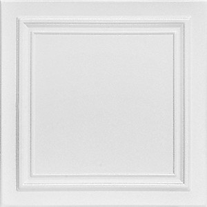 A La Maison Ceilings R24 Line Art Foam Glue-up Ceiling Tile (21.6 sq. ft./Case), Pack of 8, Plain White