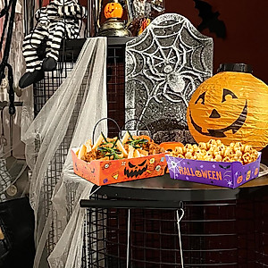 Halloween Snack Trays 36pcs Ghost Pumpkin Paper Food Trays Party Supplies for Hot Dog Popcorn Taco Snack Candy Food Container Trick or Treat Party Supplies…