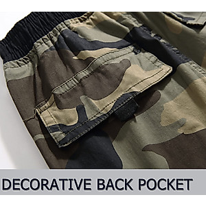 LOKTARC Toddler Boys Cargo Joggers Pull-On Slim Fit Camouflage Pants Yellow 6-7 Years/Size 130