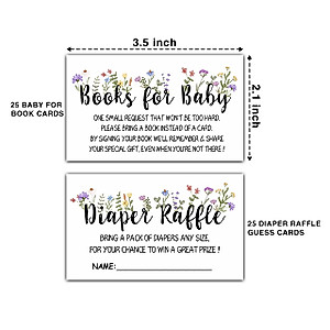 Baby Shower Invitation Kit, Diaper Raffle Games, Books For Baby, Greenery Boho Floral Baby Gender Reveal Fill In Invites Cards, Each Design 25 Cards & 25 Envelopes （A Total of 100 set）- BABYSET-013