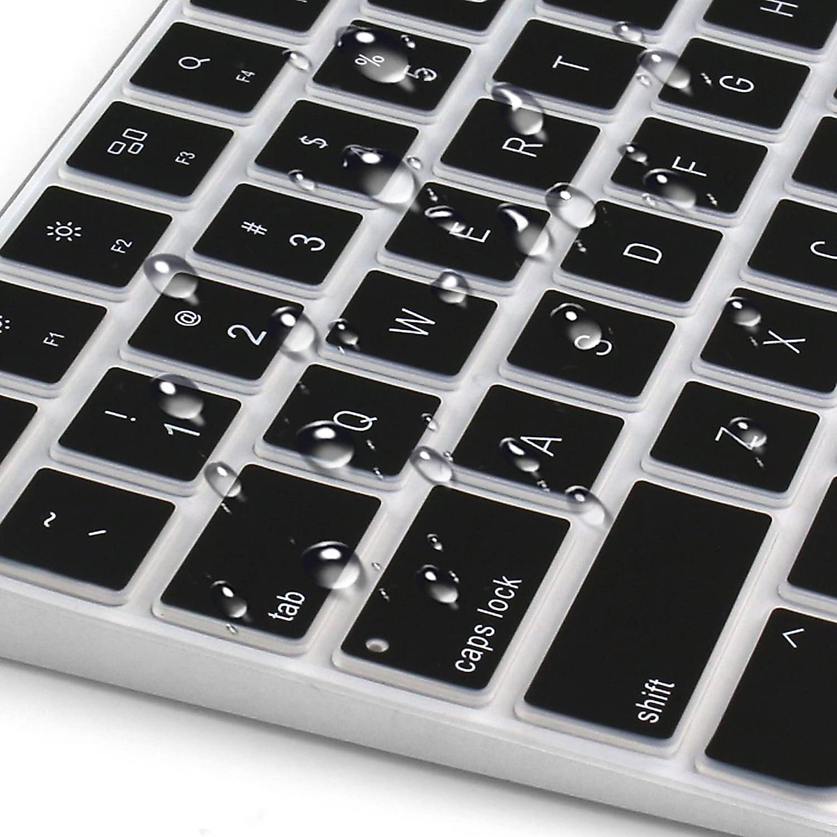 ProElife Ultra Thin Silicone Keyboard Cover Skin for 2023-2021 Magic Keyboard with Touch ID and Numeric Keypad Model-A2520 U.S Enter Protector (3 Keys ON The Left of The Space BAR) (Black)