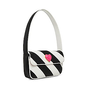 Betsey Johnson Want Candy Hearts Shoulder Bag, Black/White