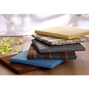 Dining Chair Cushions with Ties Set of 4,Cotton and Linen Washable Square Chair Pads with Straps Comfort and Softness Seat Cushions for Kitchen Office Chairs Living Room,18" x 18" (Beige)