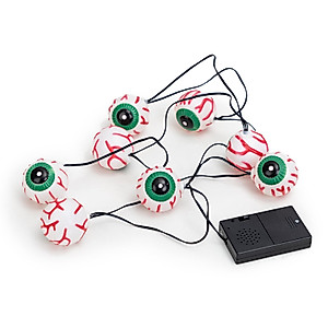 HollyHOME Halloween Eyeball Decoration Sound Activated Spooky Eyeballs with Led Lights and Creepy Sound Halloween Party Supplies 72’’