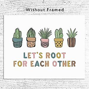 Let's Root For Each Other, Kids Bedroom Wall Art Decor, Children's Inspiration Quote, Plant Decor, Playroom Decor, Be Kind, Child Art, Boho Classroom Decor, Unframed (8X10 INCH)