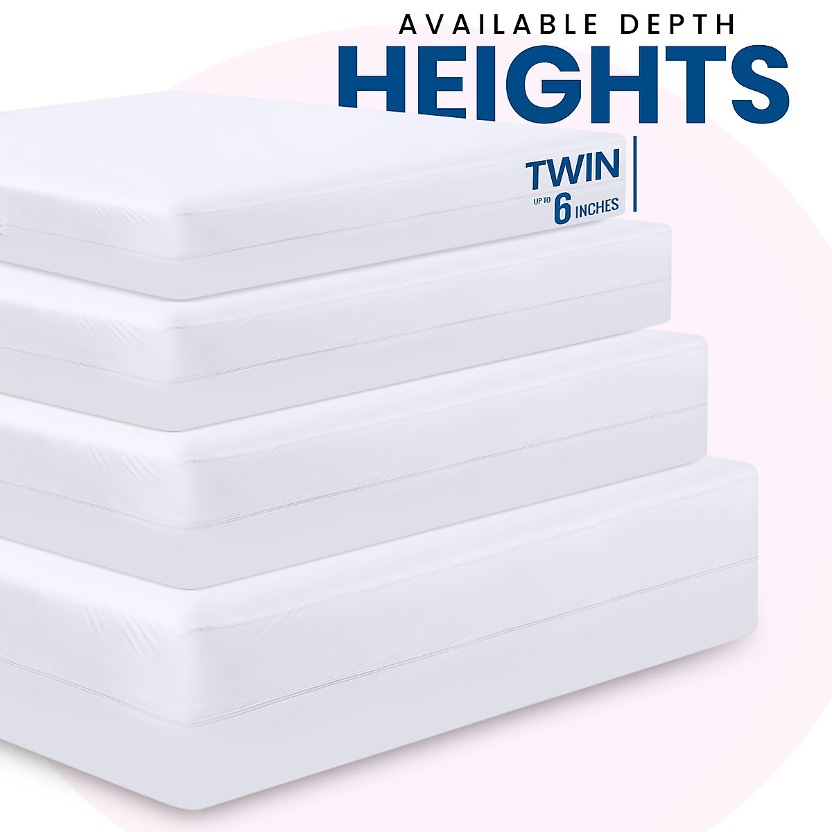 Utopia Bedding Premium Waterproof Bed Bug Mattress Cover, Twin Zippered Mattress Protector, 6 Inches Deep, Dust Mite Proof 6-Sided Mattress Encasement for Bed