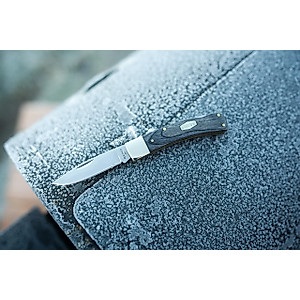 Old Timer Heritage Series 5OT Bruin 6.5in Traditional Lockback Folding Knife with Stainless Steel Drop Point Blade, and Laminate Wood Design Handle for Hunting, Camping, Every Day Carry, and Outdoors