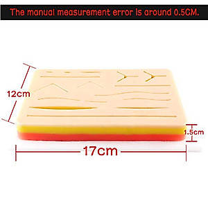 Anatomy Model Skeleton Model Surgical Skin Suture Practice Silicone Pad with Wound Simulated Skin Suture Module Surgical Medical Equipment