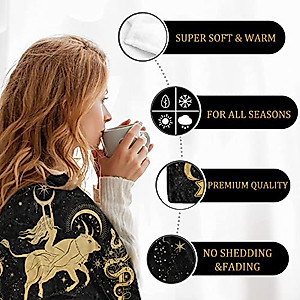 Taurus Gifts for Women, Taurus Zodiac Blanket 60"X50", Witchy Gifts,Taurus Gothic Gifts Taurus Astrology Decor Tarot Moon Constellation Soft Throw Blanket