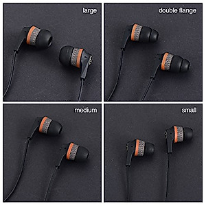 EBOOT Replacement Earbuds Silicone Eartips Earpads Compatibe with Skullcandy Earphones, Black and Clear, 8 Pairs