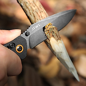 JSWS Tactical Knife Pocket Folding Knife Survival Camping Knife 3.39'' 440C Stainless Steel Blade G10 Handle with Axis Lock EDC Knife Perfect for Camping Fishing Hiking Survival Gifts for Men Women