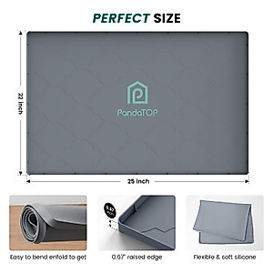 Under Sink Mat, 25" x 22" Silicone Kitchen Cabinet Tray, Waterproof & Flexible Under Sink Liner for Kitchen Bathroom and Laundry Room