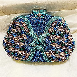 ZLXDP Diamond Clutch Purse Women Crystal Bags Evening Wedding Party Handbag Bridal Metal Crossbody Bags (Color : C, Size : 1)