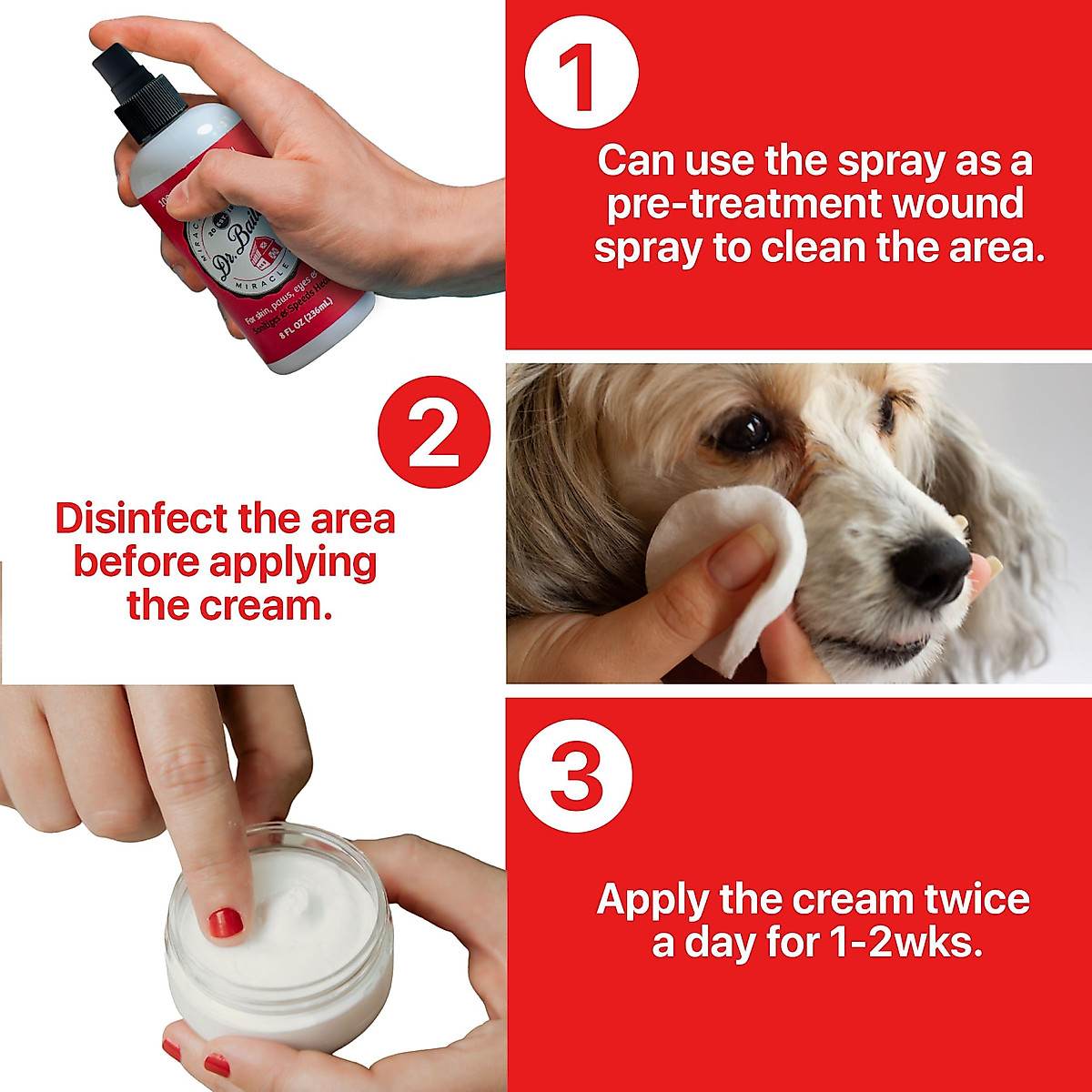 Dr. Bailey's Miracle Cream - 2 OZ Topical Ointment | Hot Spot Treatment for Dogs, Cats, Animals | Dog Skin Irritation Treatment | Animal Wound Care