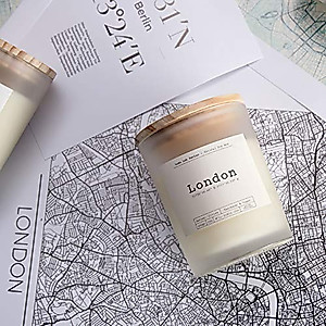 Lumaland Scented Jar Candle - New York City Memories - 100% Vegan Soy Wax - Burns 25 Hours - Sustainable, Vegan, Stylish Home Fragrance Candle - Spiced Fruit Fragrance