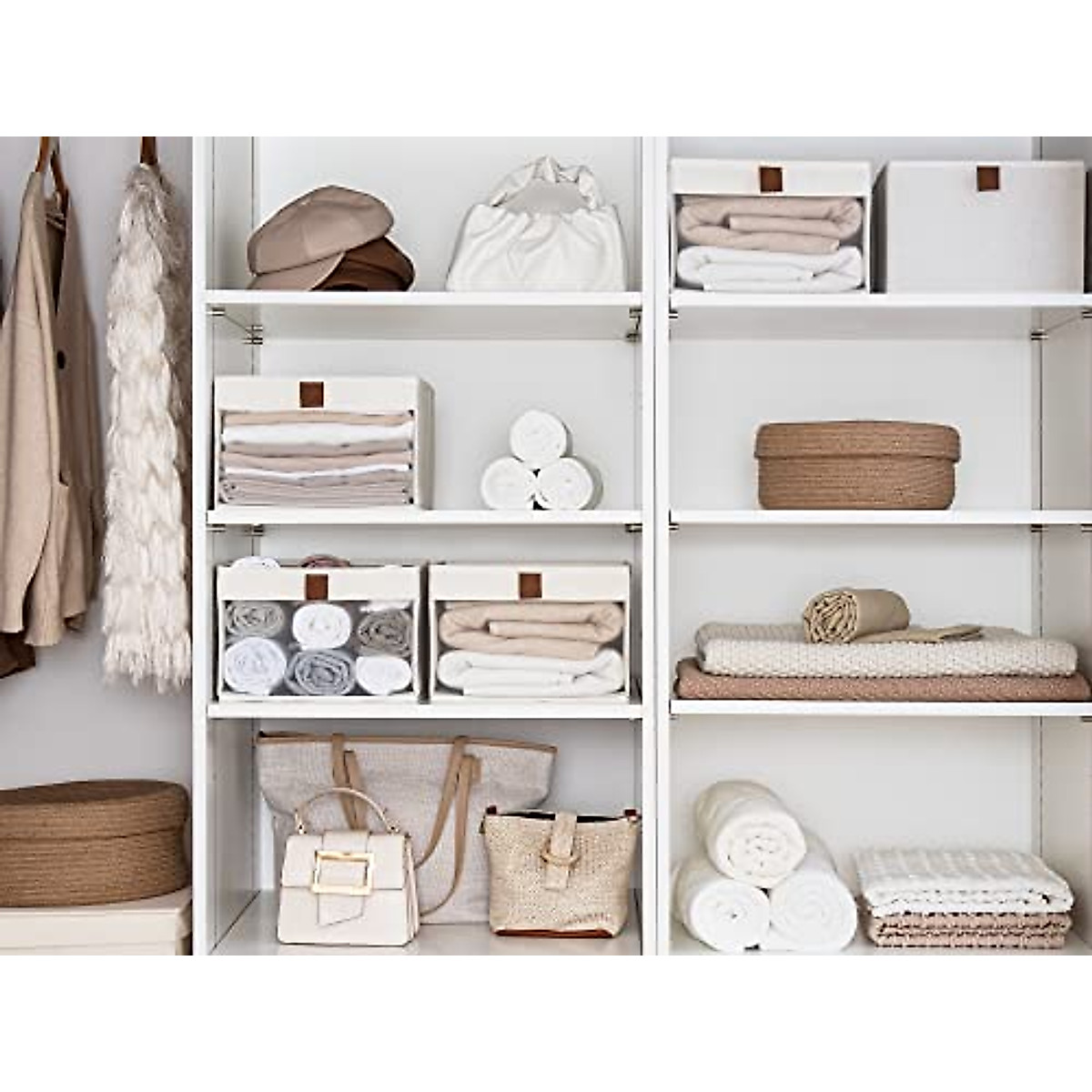 StorageWorks 3-Pack Closet Storage Bins with 6-Shelf Hanging Closet Organizer