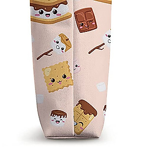 Kawaii Marshmallow S'mores Pattern Tote Bag