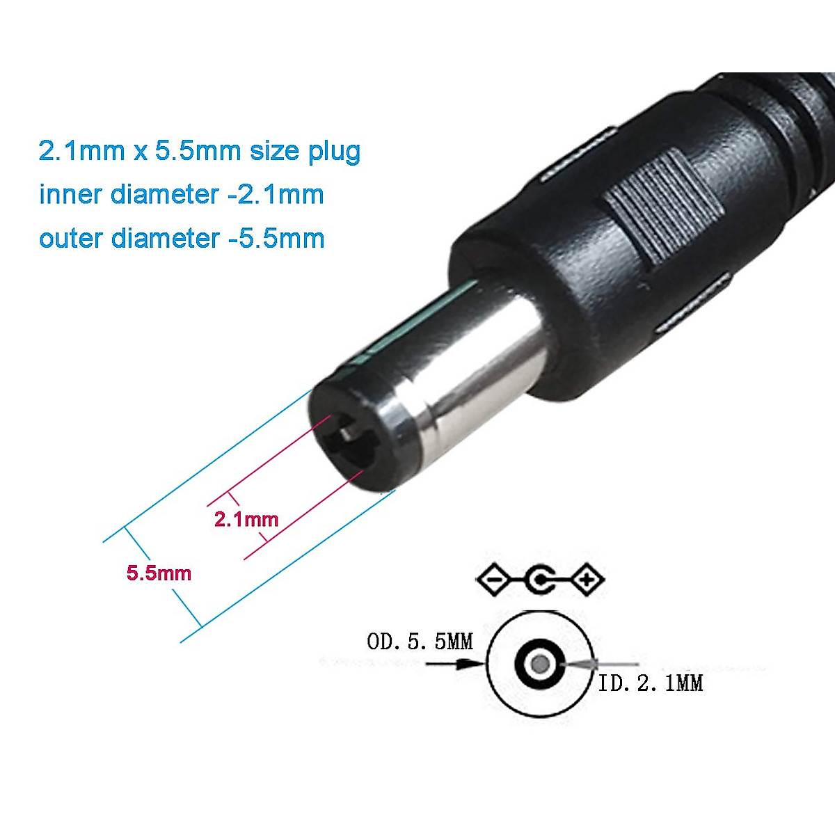 2 Pack DC Power 1 Female to 2 Male 5.5mm x 2.1mm DC Power Supply Splitter Cord for Surveillance Camera Cable Barrel Plug,Y Splitter Adapter Wire,2 Way Y-Cable for CCTV Security Camera,LED Strip Light