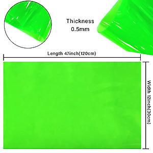 HYANG Green Transparent PVC Super Clear Holographic Vinyl Faux Leather Sheets 1 Roll 12" x 47" (30cm x 120cm) for DIY Bows Earrings Bags DIY Crafts Making