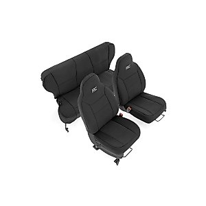 Rough Country Neoprene Seat Covers for 1997-2001 Jeep Cherokee XJ - 91022, Black, Front/Rear