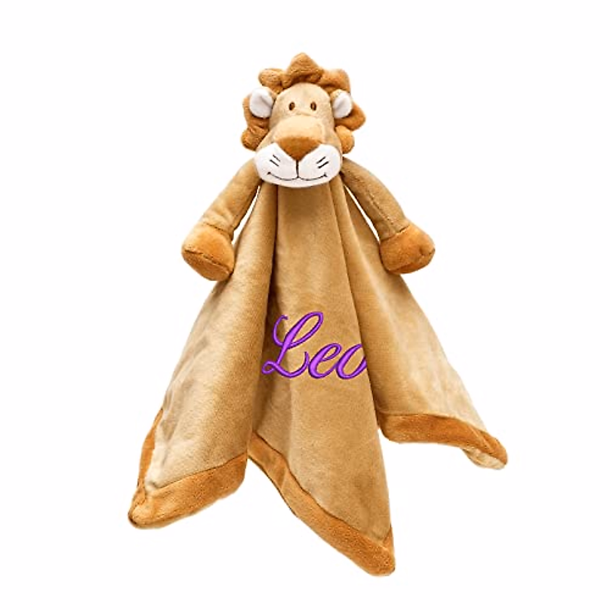 Personalized Baby Lovey Lion Gift for Her, for Him, Soft Unisex Toy - Cute Custom Embroidery Security Snuggle Comforter Blanket