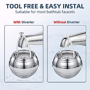 Bath Ball Filter, Bath Ball Water Filter, Bathtub Water Filter, Bath Ball Bathtub Water Filter for Tub Faucet - BPA Free - Grey