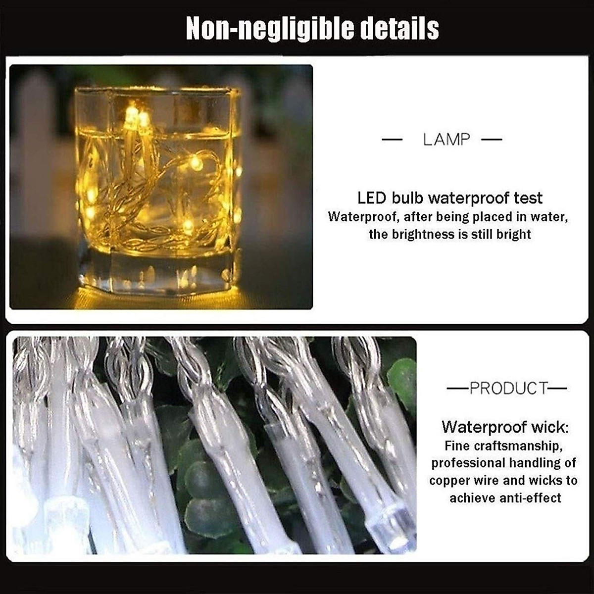 ZBM--ZBM Solar LED Fairy String Lights Outdoor, (100 LED~500 LED 8 Modes) 12m Copper Wire Solar Garden Lights Waterproof For Halloween Christmas Tree Garden Home Wedding Party Rope Lights luces de had