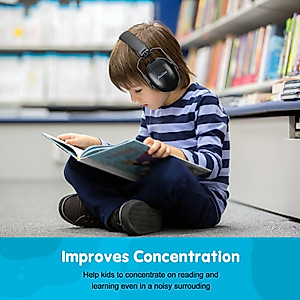 ProCase Kids Ear Protection, 21NRR Noise Cancelling Headphones for Kids Hearing Protection Safety Earmuffs for Autism, Sport Games, Concerts, Fireworks -Black