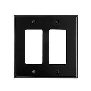 Leviton 004-80409-00E 2 Gang Black Decora Wallplate