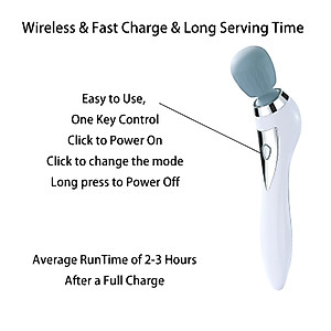 Asopal Handheld Cordless Personal Wand Massager, Muscle Massager for Neck Back Shoulder Waist Leg Feet, Portable Full Body Massager, Tension Relief Use, Rechargeable Body Massager