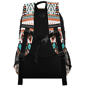 Ethnic Geometric Chevron Aztec Backpack School Bookbag Laptop Purse Casual Daypack for Teen Girls Women Boys Men College Travel