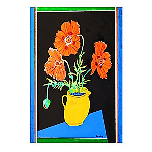 Poppies in a Yellow Vase