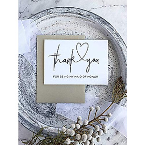 Thank You For Being My Maid of Honor Wedding Day Card, From Bride, Bridal Party Gift Idea