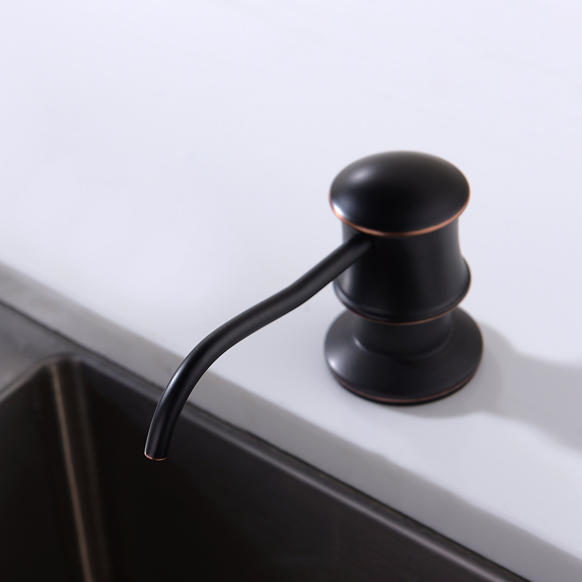 Delle Rosa Soap Dispenser, Liquid Soap Dispenser for Kitchen Sink, Brass Head Kitchen Sink Soap Dispenser Soap or Lotion Pump Dispenser Oil Rubbed Bronze, 11oz/320ml