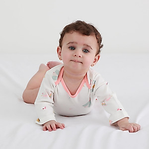 LAT 3 Pcs Baby Footie Pajamas，Infant Girls Boys One-Piece Footies Sleeper Newborn Cotton Sleepwear Outfits,zipper design（Blue Dinosaur，3-6 Months）