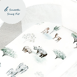 Stretch Ultra Soft Fitted Bassinet Sheet Set 2 Pack, Universal Fit for Bassinets Baby Cradle Moses Basket Oval Rectangle Mattress Safe and Snug, Pretty African Savannah Animals Pattern